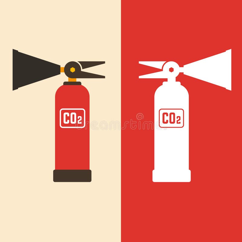 Fire Extinguisher Flat Vector Illustration and Icon. Active Fire ...