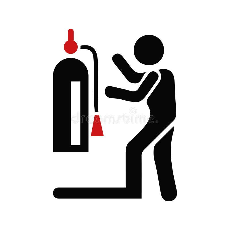 Fire Extinguisher Gas Safety Danger Emergency Icon Stock Illustration ...