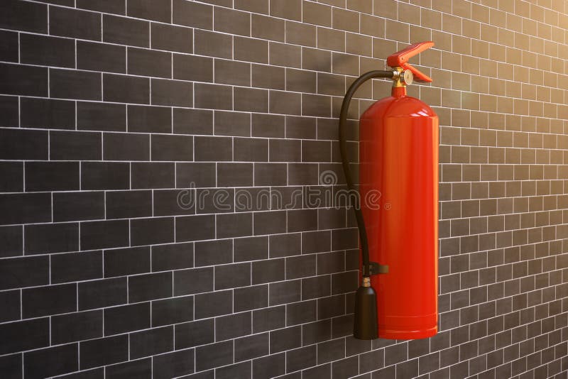 Fire Extinguisher Handing on Wall Stock Illustration - Illustration of ...