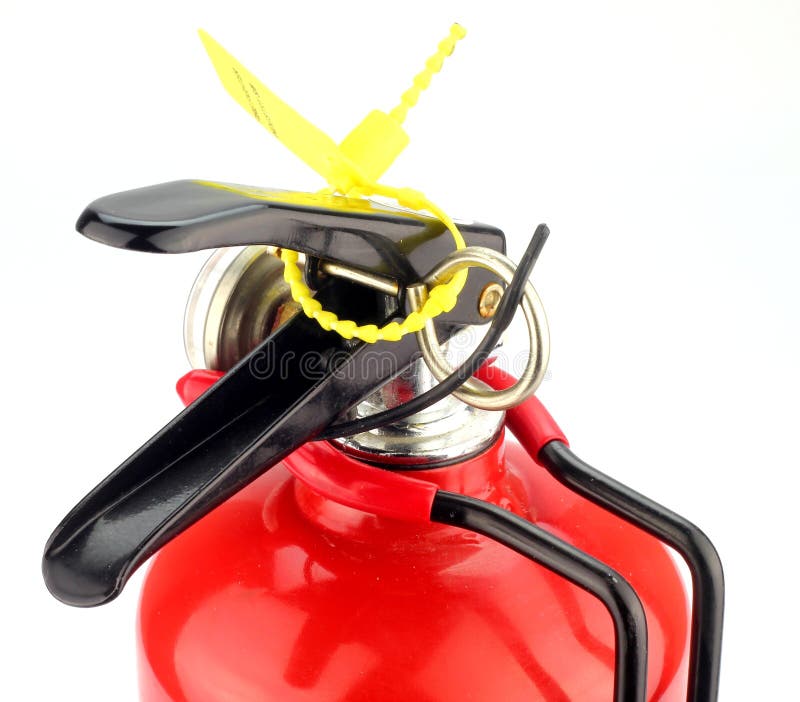 Fire Extinguisher : Handle , Trigger Pin Stock Image - Image of rescue ...