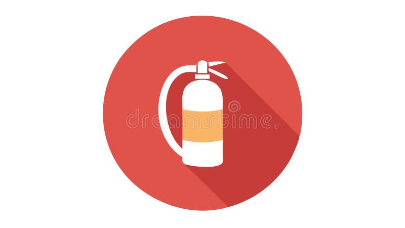 Fire Extinguisher Icon Red Circle Minimal Flat Style, Vector Design ...