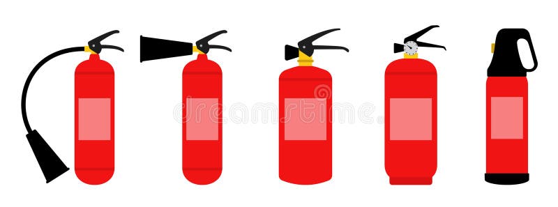 Fire Extinguisher Icons Set. Fire Extinguisher Red Icons. Firefighter ...