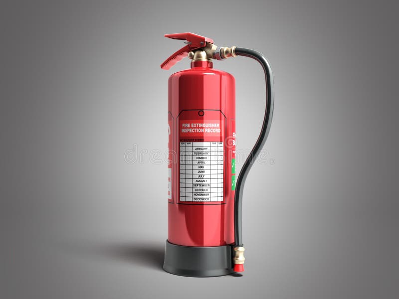 Fire Extinguisher Inspection Record 3d Render on Grey Background Stock ...