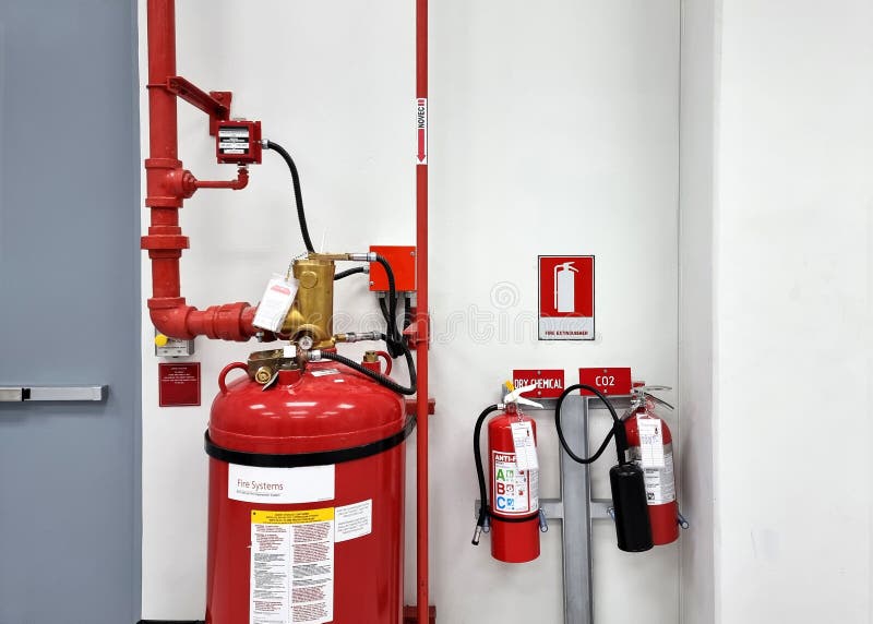Fire Extinguisher Installation in the Electrical Control Room Stock ...