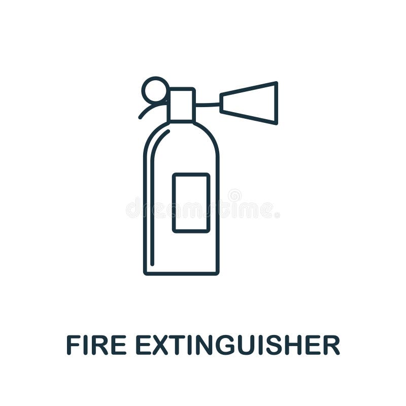 Fire Extinguisher Line Icon. Monochrome Simple Fire Extinguisher ...