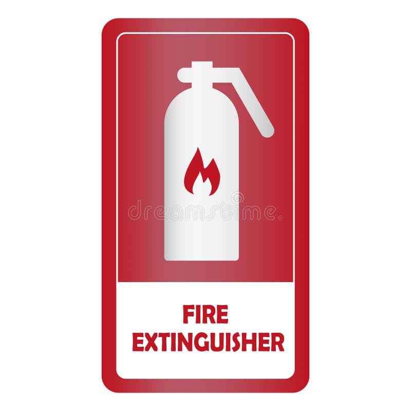 FIRE EXTINGUISHER. Red Gradient Sign. Safety Device Symbol. Vector ...