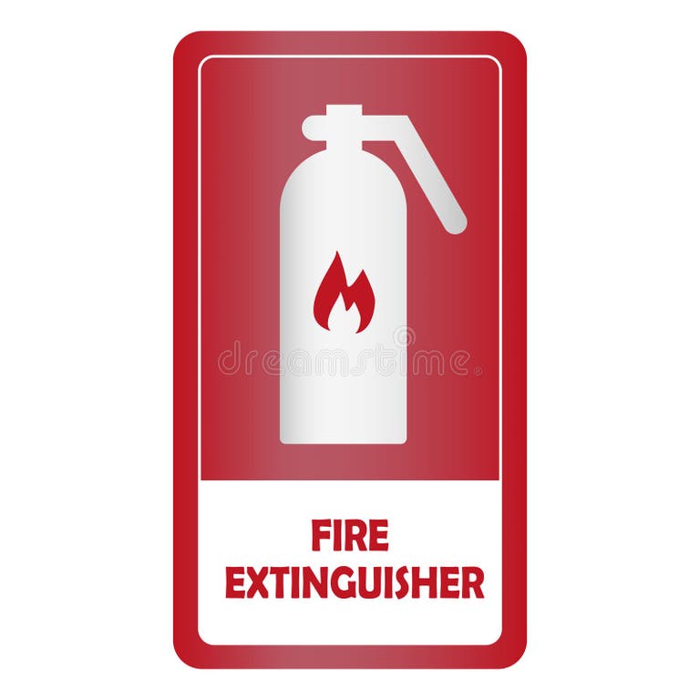 FIRE EXTINGUISHER. Red Gradient Sign. Safety Device Symbol. Vector Hazard Icon Stock ...