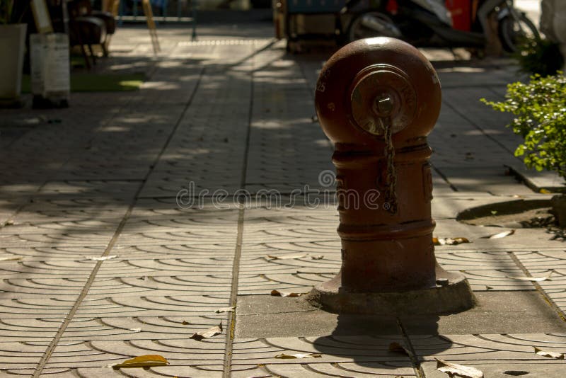 Red Fire Hydrant on the Sidewalk. Stock Image - Image of faucet ...