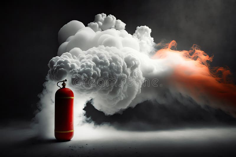 Fire Extinguisher Releasing Its Gas. Working Fire Extinguisher ...