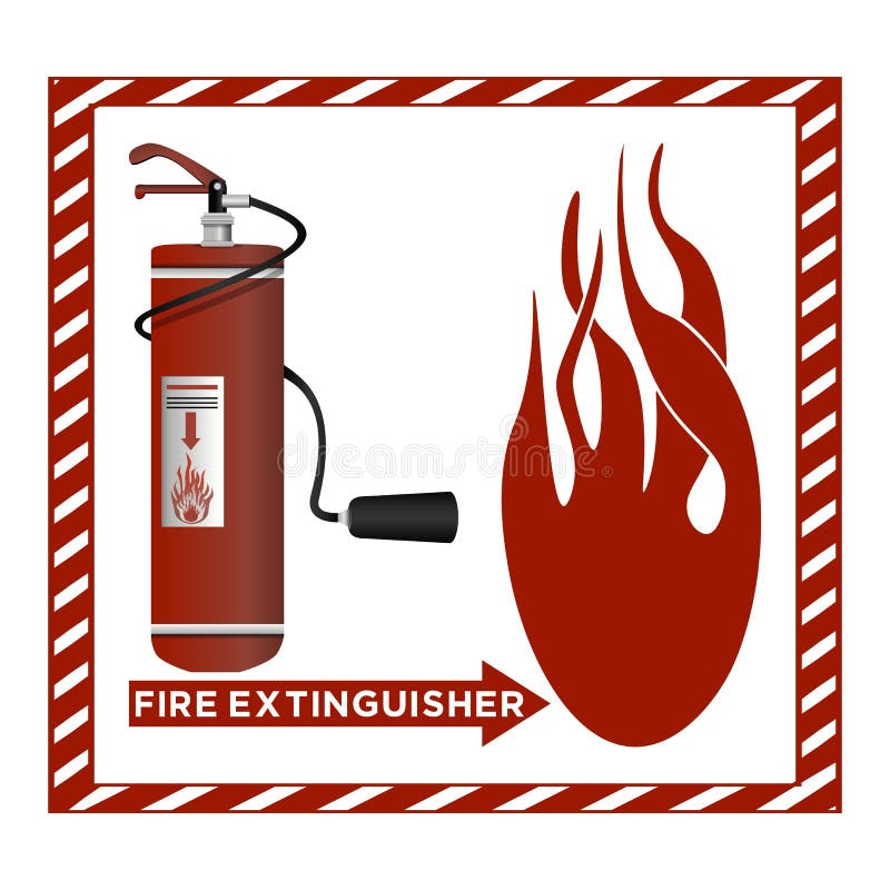 Fire Extinguisher Sign Board in Realistic Style Stock Vector ...