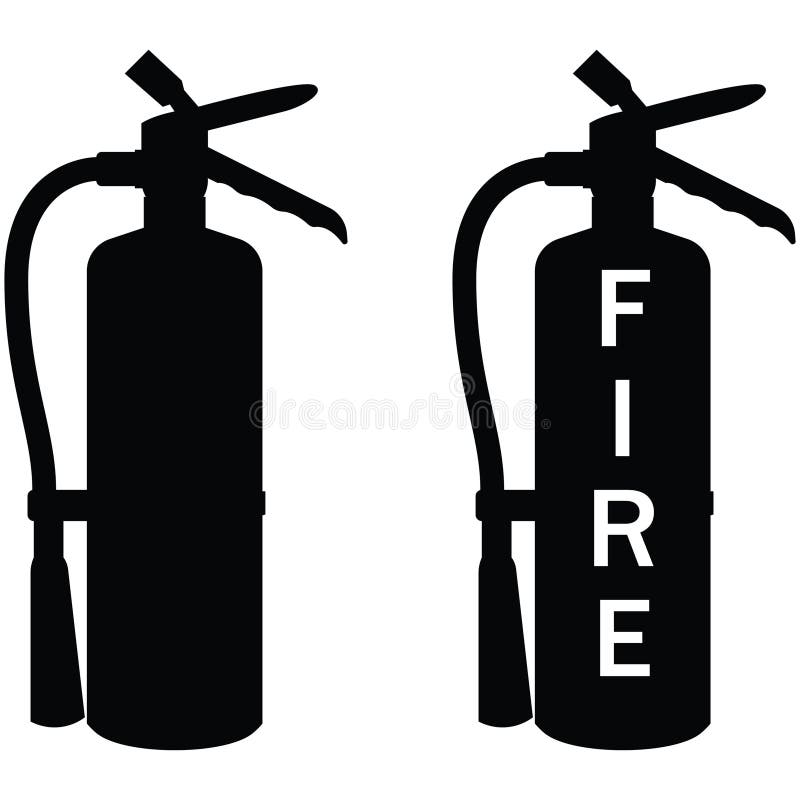 Fire Extinguisher Sign Silhouette Isolated. Stock Vector - Illustration ...
