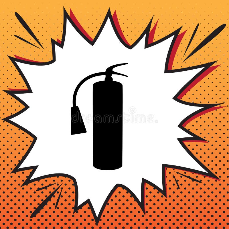 Fire Extinguisher Sign. Vector. Comics Style Icon on Pop-art Background ...