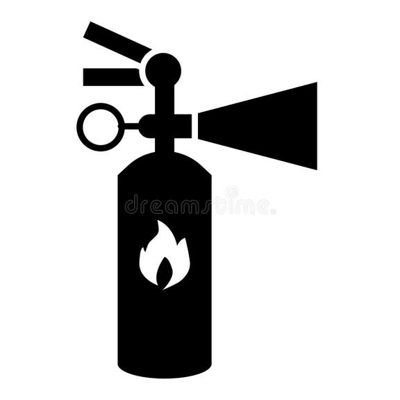 Fire Extinguisher Solid Icon. Vector Illustration Isolated on White. Glyph Style Design ...