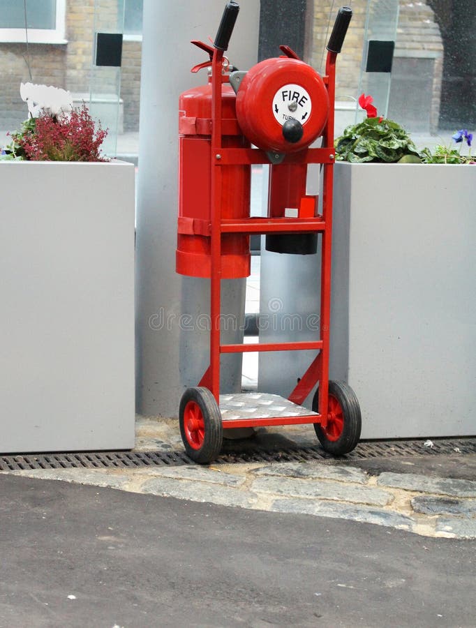 Fire extinguisher trolley stock image. Image of tool - 36468857
