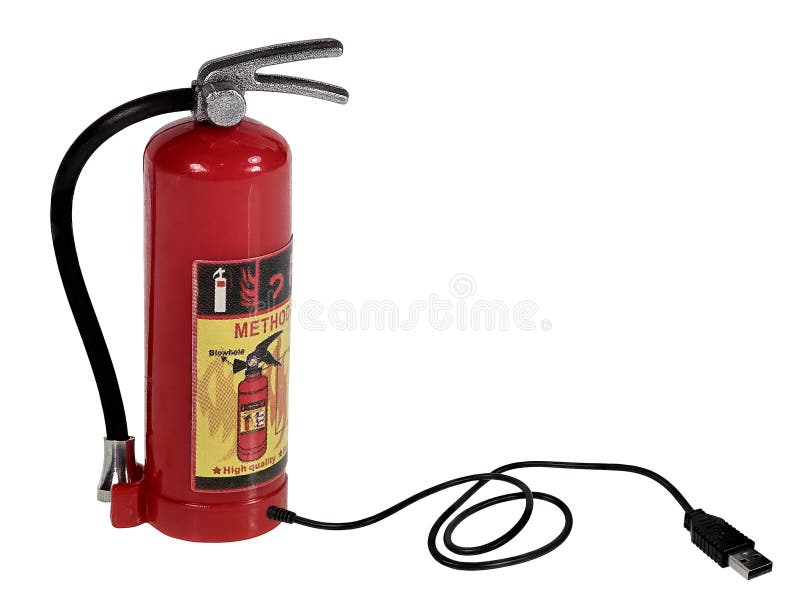 Fire Extinguisher with USB Cable Stock Image - Image of extinguisher ...