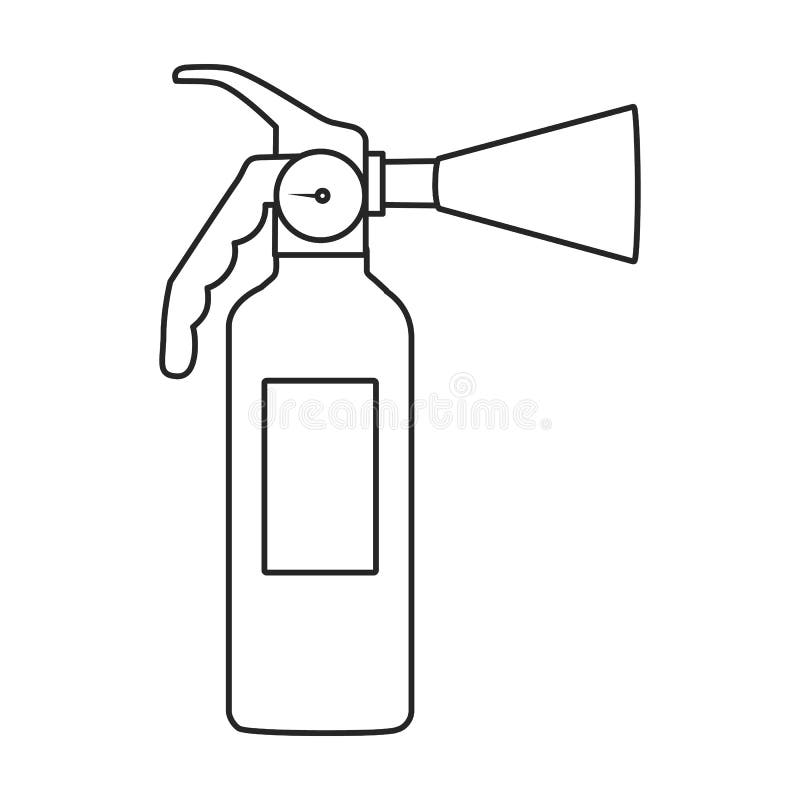 Fire Extinguisher Vector Icon.Outline Vector Icon Isolated on White ...