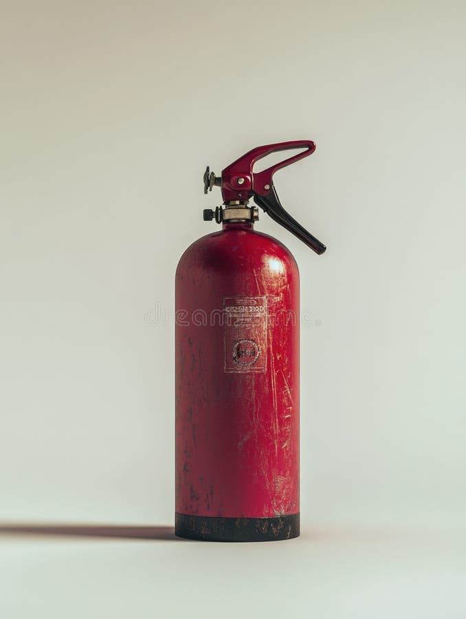 Fire Extinguisher on White Surface Stock Photo - Image of generated ...