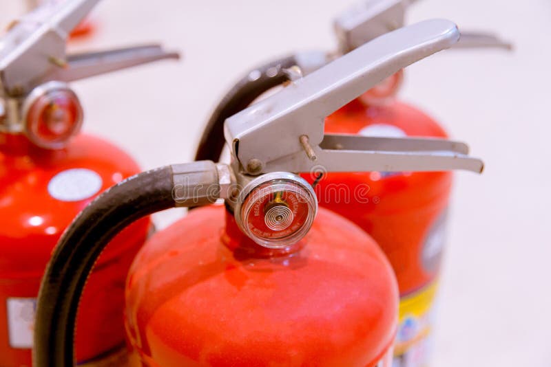 Fire Extinguishers Available in Fire Emergencies Stock Image - Image of ...