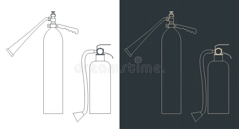 Fire Extinguishers Blueprints Stock Vector - Illustration of blueprints ...