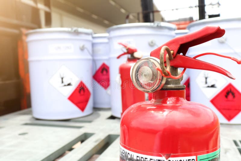 Fire Extinguishers and Flammable Chemical, Industrial Flammable ...
