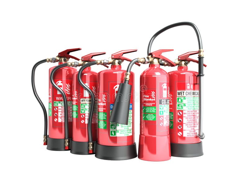 Fire Extinguishers Isolated on White Background No Shadow Vario Stock ...