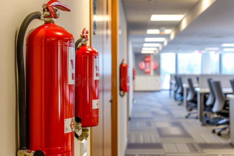 Fire Extinguisher on Office Wall Stock Photo - Image of generated ...
