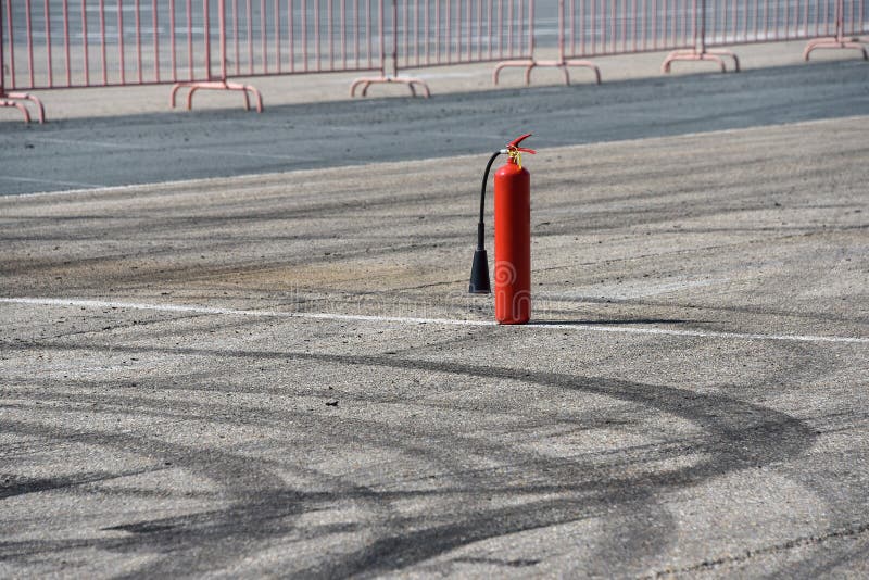 Fire Extinguishers are on the Pit Lane of the Autodrome. Fire Safety ...