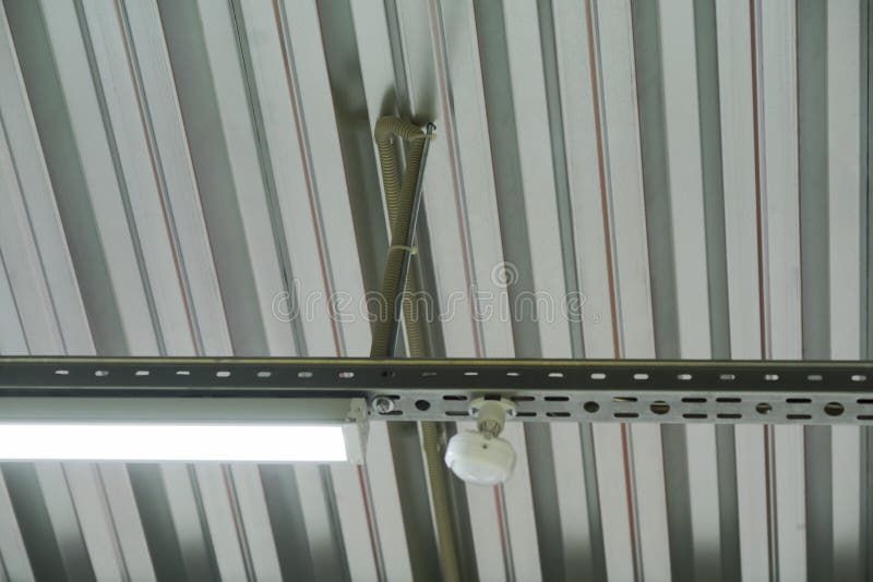 Fire Extinguishing System on the Ceiling Stock Image - Image of flame ...