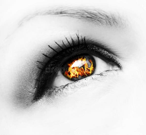 Fire eye stock photo. Image of reflection, female, human - 14852234
