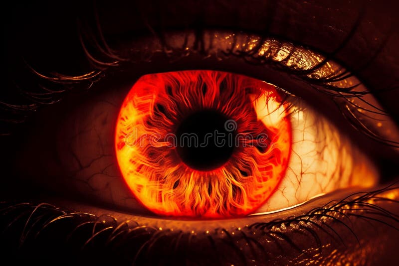 Fire Eye Created with Ai Technology Stock Illustration - Illustration ...