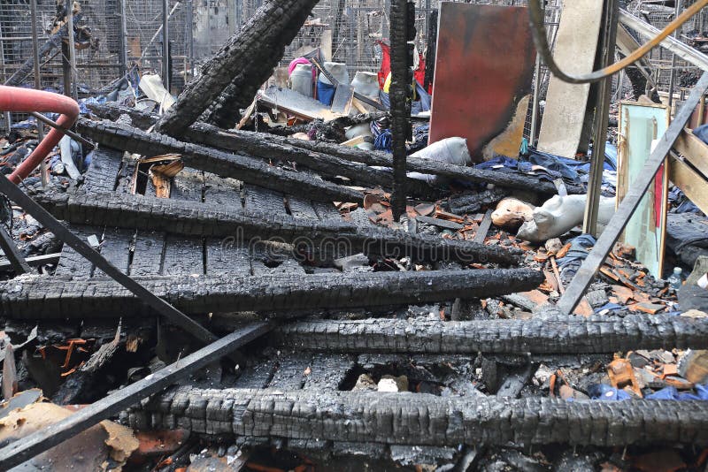 Fire in factory stock image. Image of horror, fire, jeans - 44884443