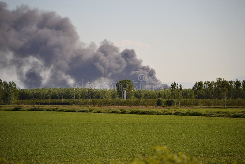 Fire of the Factory Lodigiana Maceri - Editorial Stock Image - Image of ...