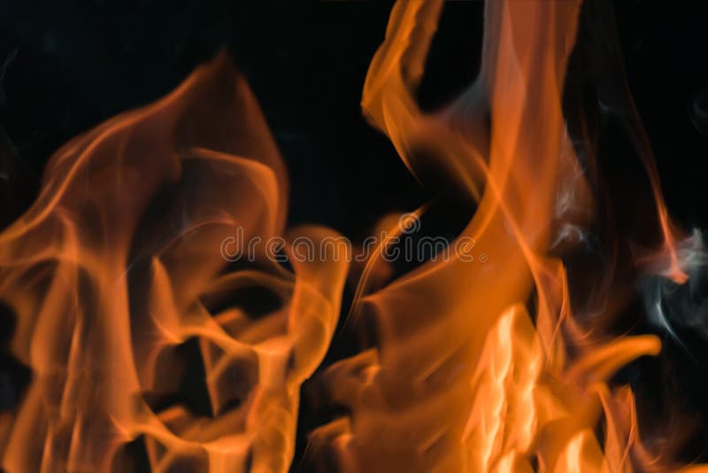 Fire Fame on Black Background Stock Image - Image of wallpaper, bright ...