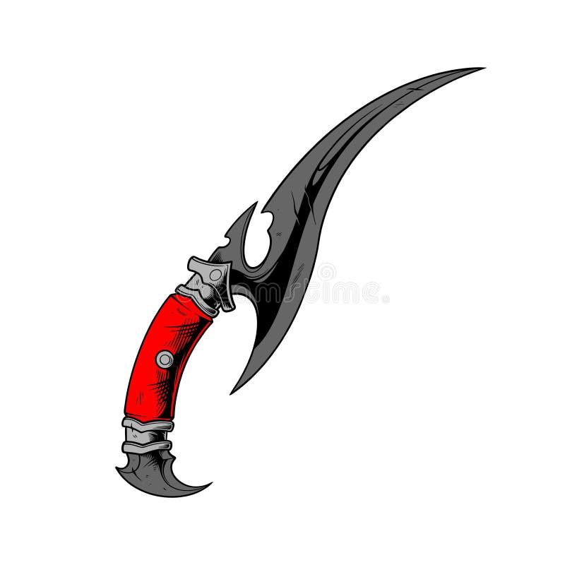 Fire Fantasy Dagger Illustration Stock Vector - Illustration of ...