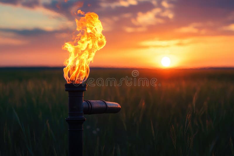 Fire on farm field pole stock image. Image of harvest - 372921125