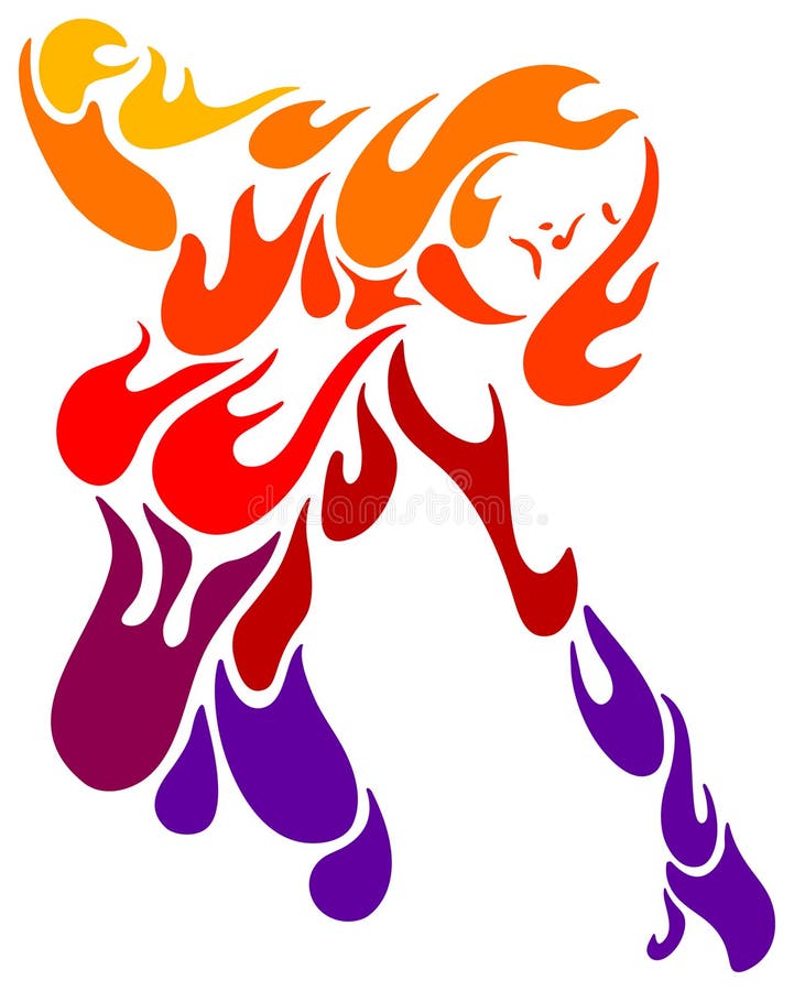Fire female stock vector. Illustration of artwork, clip - 18589084