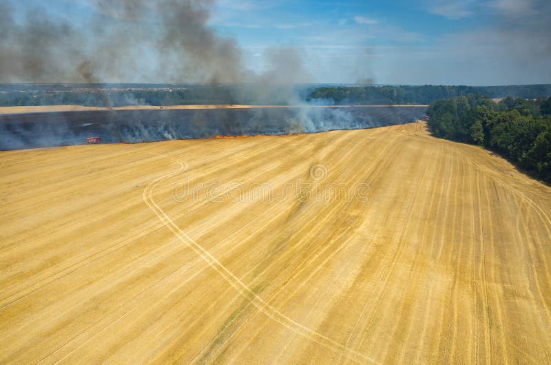 Fire on the field stock photo. Image of burning, drama - 57969224