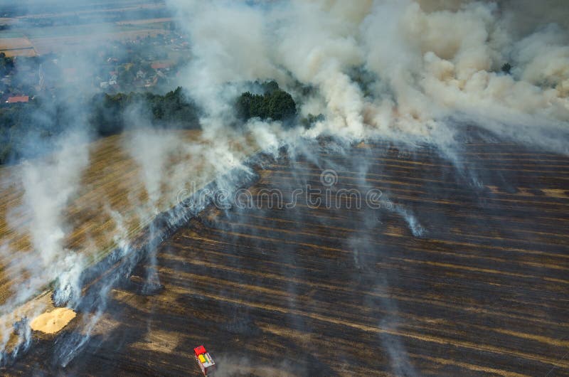 Fire on the field stock photo. Image of fire, environment - 57970634