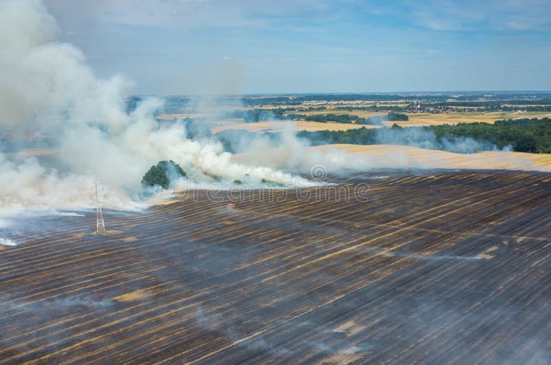 Fire on the field stock image. Image of environment, light - 57971285