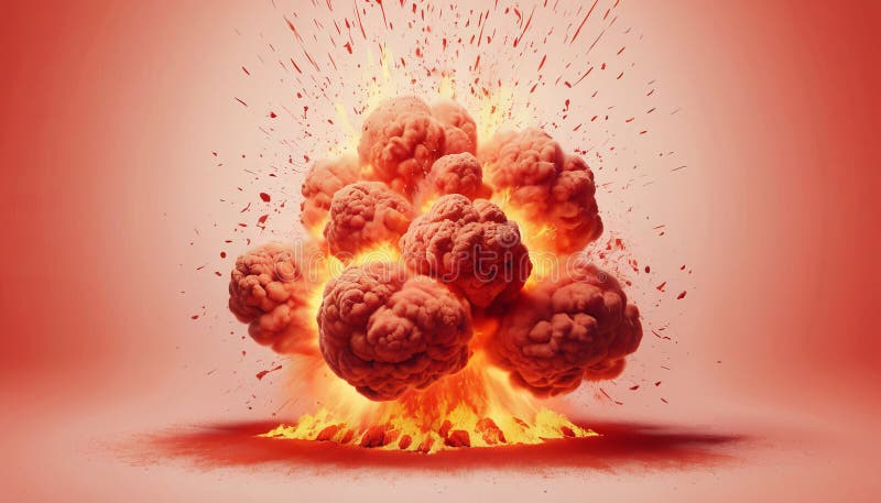 Fire, Fiery Explosion, Blast Background Stock Illustration ...