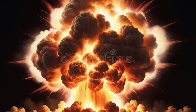 Fire, Fiery Explosion, Blast Background Stock Illustration ...