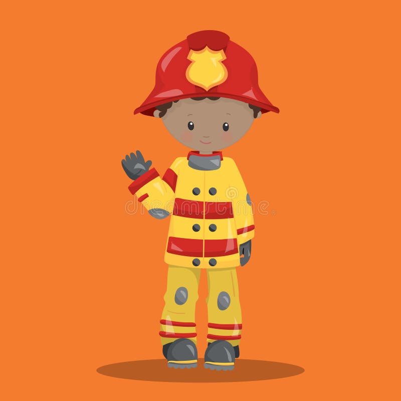 Fire fighter boy dark 09 stock vector. Illustration of dark - 198986394