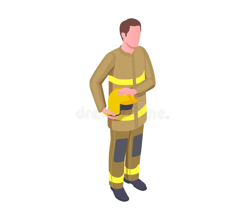 Fire Fighter Isometric Composition Stock Vector - Illustration of fast ...