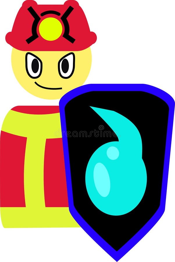 Fire Fighter with Water Shield Stock Photo - Illustration of shield ...