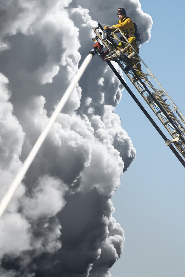 Firefighter Ladder Climb stock image. Image of ladder - 18717087