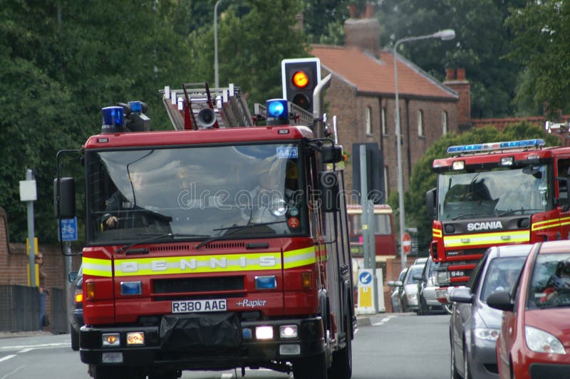 Fire-fighters in Action, Fire Appliance Editorial Photo - Image of ...