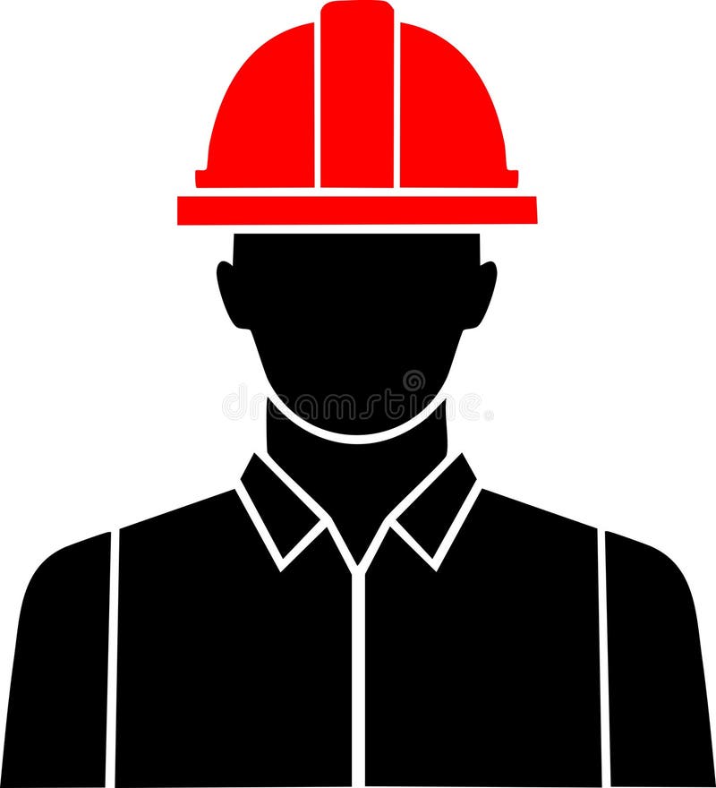 Fire Fighters Construction Worker Wearing Red Hard Hat Silhouette Stock ...