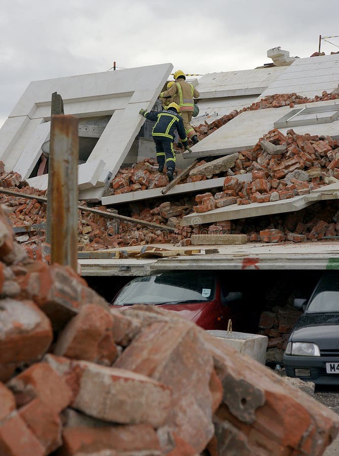 Building Collapse, Structural Damage from Gas Explosion Stock Photo ...