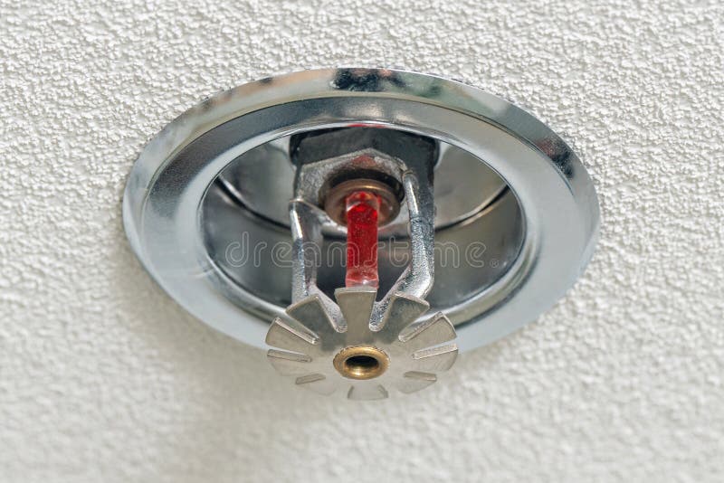 Fire Fighting Equipment, Sprinkler on White Ceiling Stock Image - Image ...