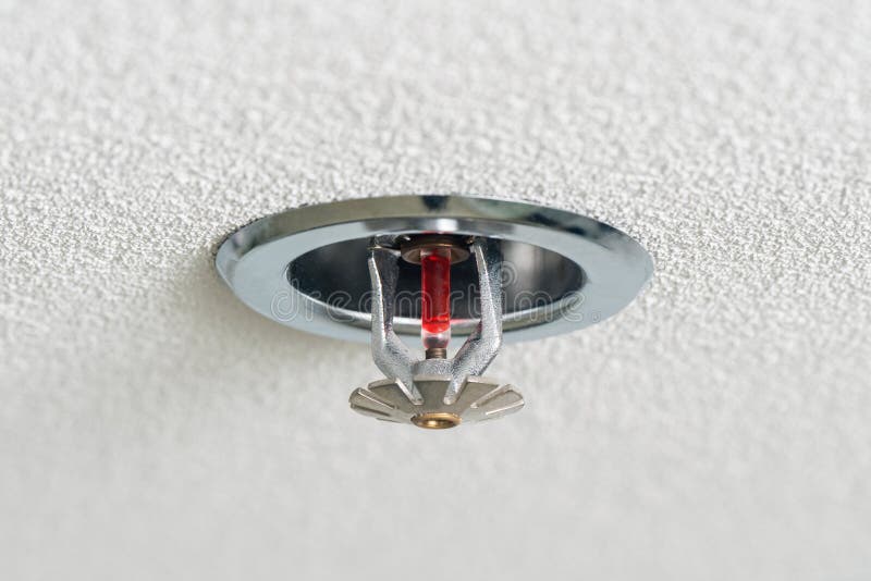 Fire Fighting Equipment, Sprinkler on White Ceiling Stock Photo - Image ...